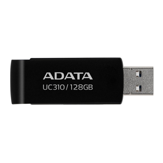 128GB AData UC310 USB 3.2 Flash Drive - Black Capless Swivel