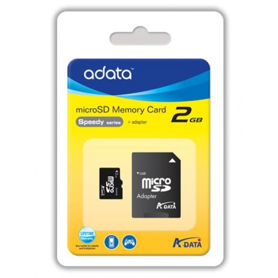 2GB A-Data Speedy microSD (TransFlash) Memory Card w/SD adapter
