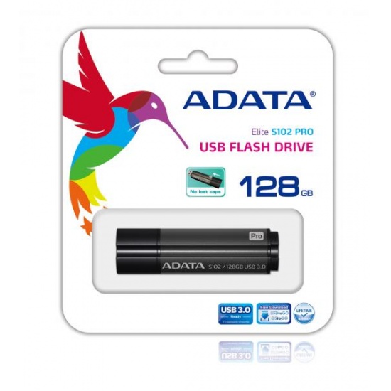 128GB AData DashDrive Elite S102 Pro USB3.0 Flash Drive (Titanium)