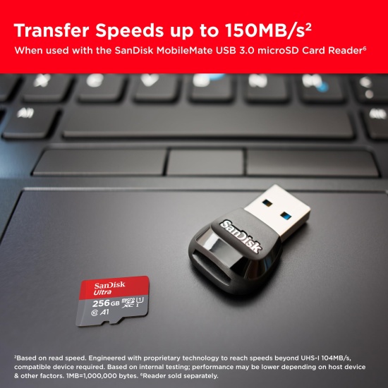SanDisk Ultra 256 GB MicroSDXC UHS-I Class 10