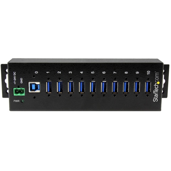 StarTech.com 10-Port Industrial USB 3.0 Hub - ESD and Surge Protection ...