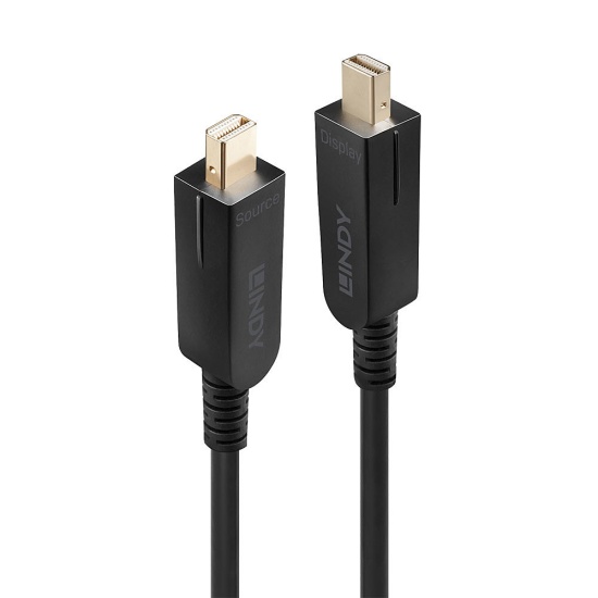 Lindy 20m Fibre Optic Hybrid Mini DisplayPort 1.4 Cable with Detachable ...