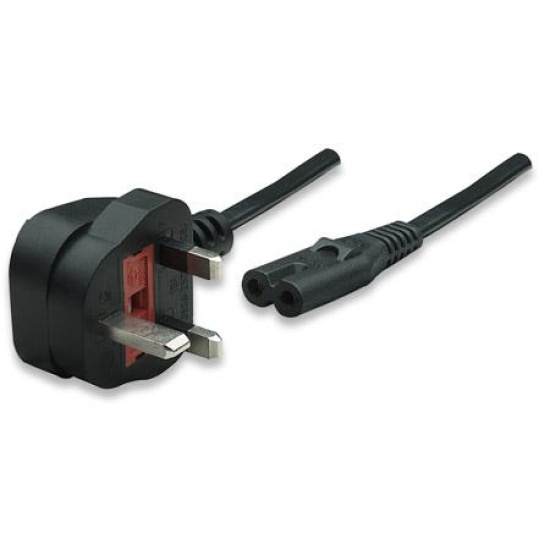 Manhattan Power Cord/Cable, UK 3-pin plug to C7 Female (figure of eight ...