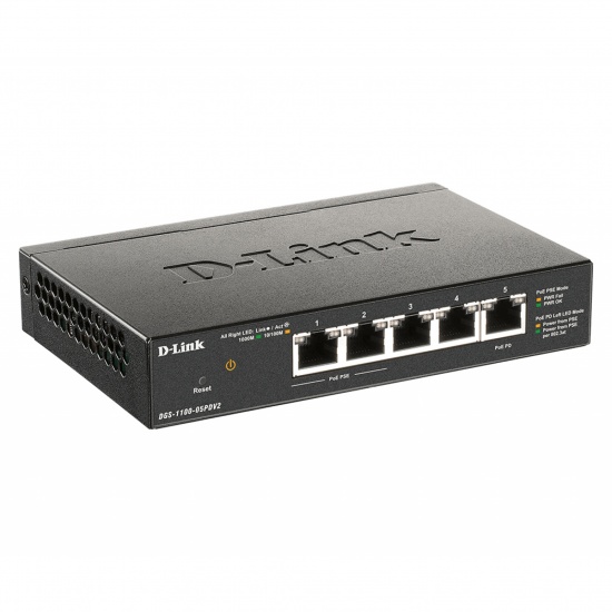 D-Link 5 Port Managed Gigabit Ethernet (10/100/1000) Network Switch - Black