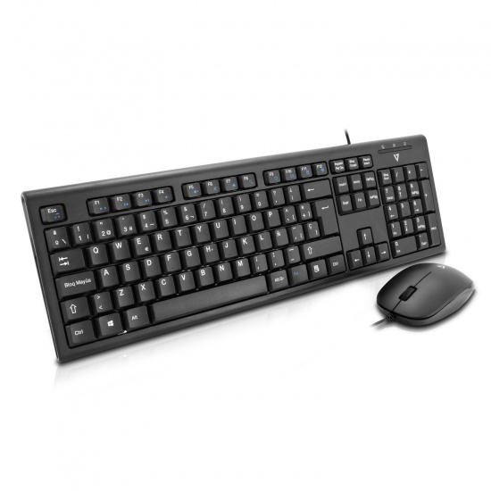 V7 USB Wired QWERTY Keyboard and Mouse - Spanish Layout