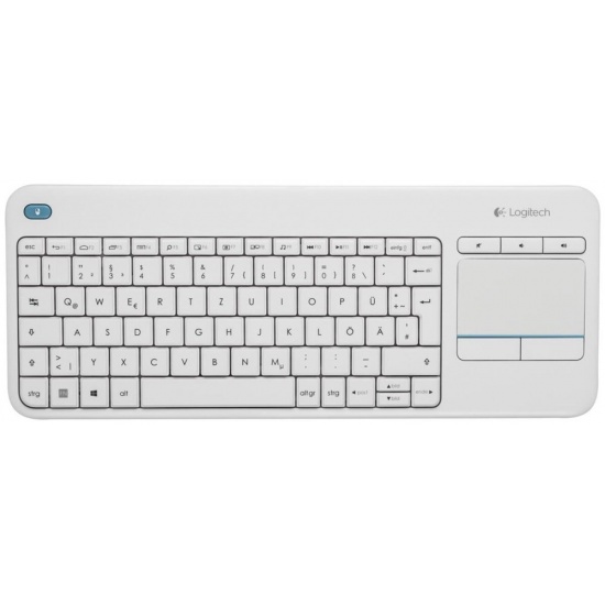 Logitech K400 Plus Wireless Touch Keyboard - German Layout - White