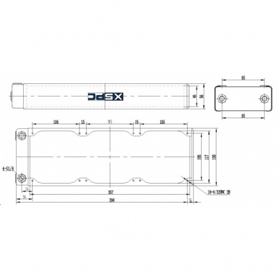 XSPC Xtreme Radiator RX360 V3 - 360mm Black