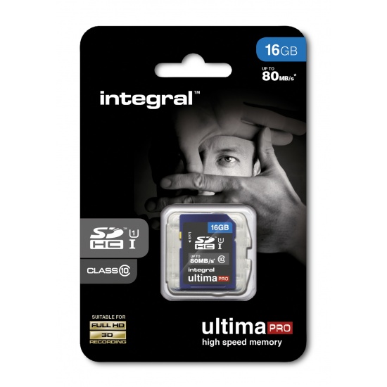 16GB Integral Ultima Pro SDHC 80MB/sec CL10 UHS-1 Memory Card