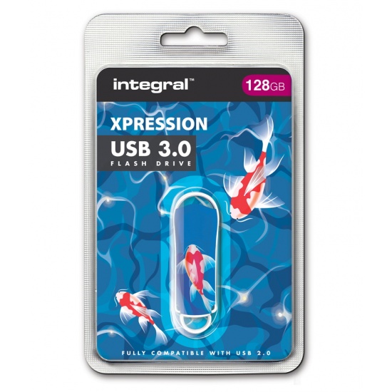 128GB Integral Xpression USB 3.0 Flash Drive Koi Fish