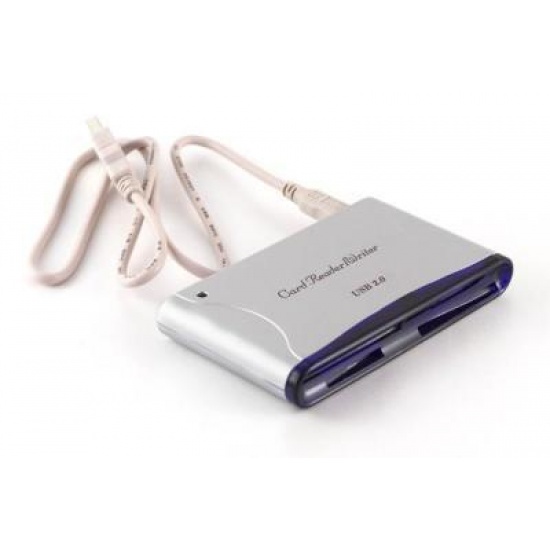 NEON All-in-one USB2.0 External Card Reader (Silver/Blue)