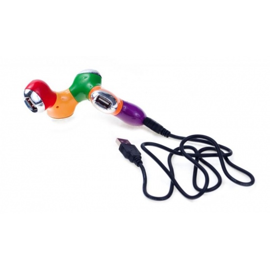 NEON 4-port USB Hub (USB2.0) bubble design - multi colour