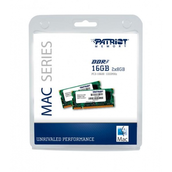 16GB Patriot DDR3 SO-DIMM Apple Mac Series PC3-10600 (1333MHz) laptop ...