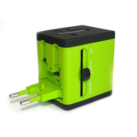 Rainbow Series Worldwide Travel Power Adapter with 2 USB ports (5V / 2 ...