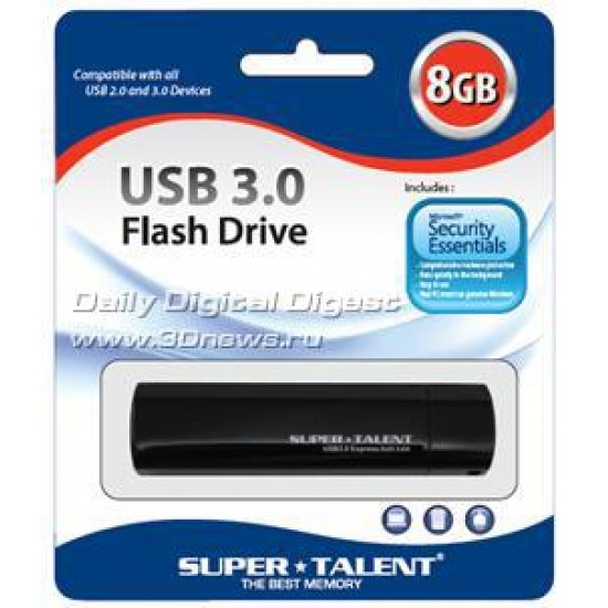 32GB SuperTalent USB3.0 Express Duo 2-CH Flash Drive (Black)