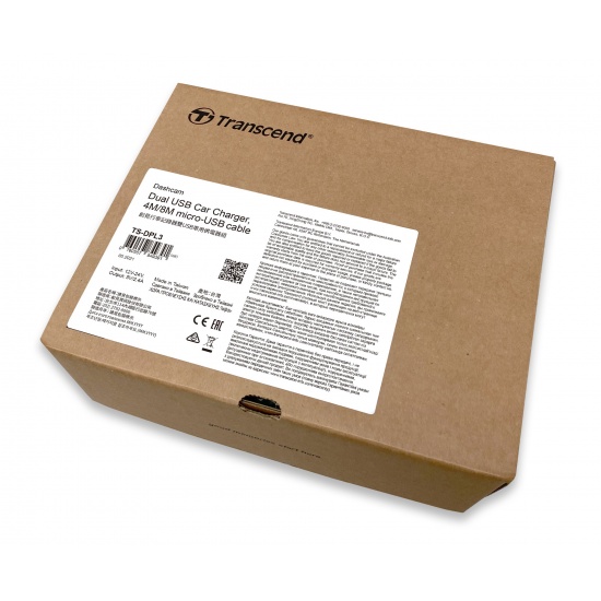 Transcend Dual USB Car Lighter Adapter and Cable Kit (TS-DPL3)