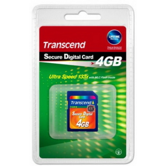 4GB Transcend 133x Ultra-Speed Secure Digital memory card