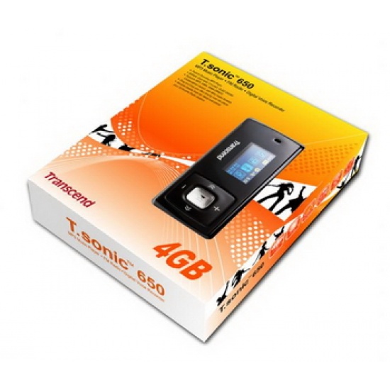 4GB Transcend T.Sonic 650 MP3 Player, FM Radio, Voice Recorder (Black)