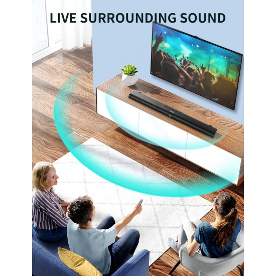 VMAI S5 60W Sound Bar for TV with Built-in Subwoofer, Wired & Wireless ...