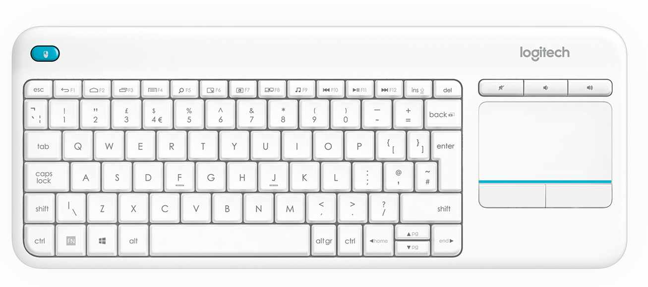 Logitech K400 Plus Wireless Touch Keyboard - Italian Layout - White
