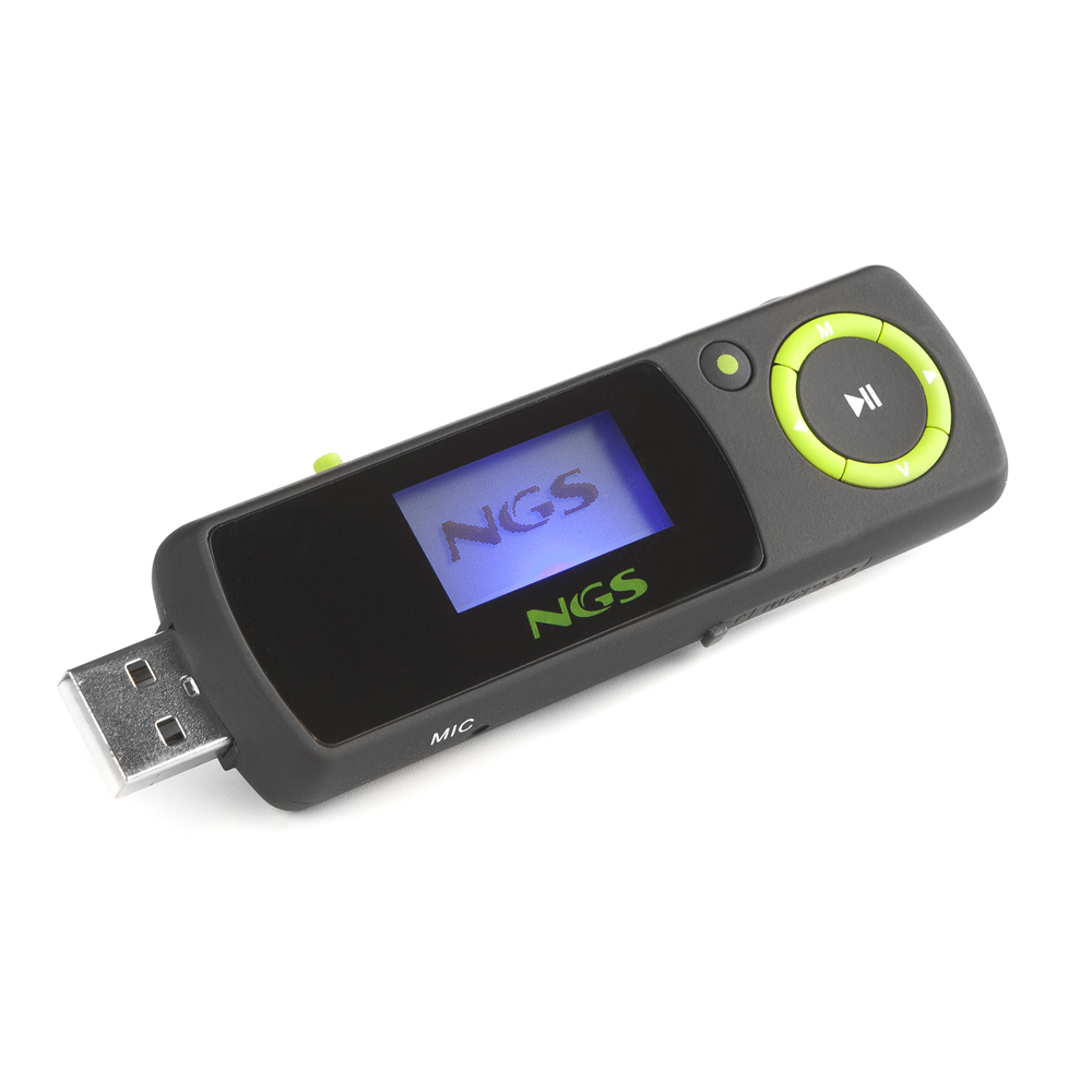 NGS Black Popping 4GB MP3 Player with FM Radio, SD Card Slot + Armband