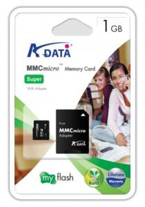 1Gb A-Data MMC Micro Memory Card with MMC adapter