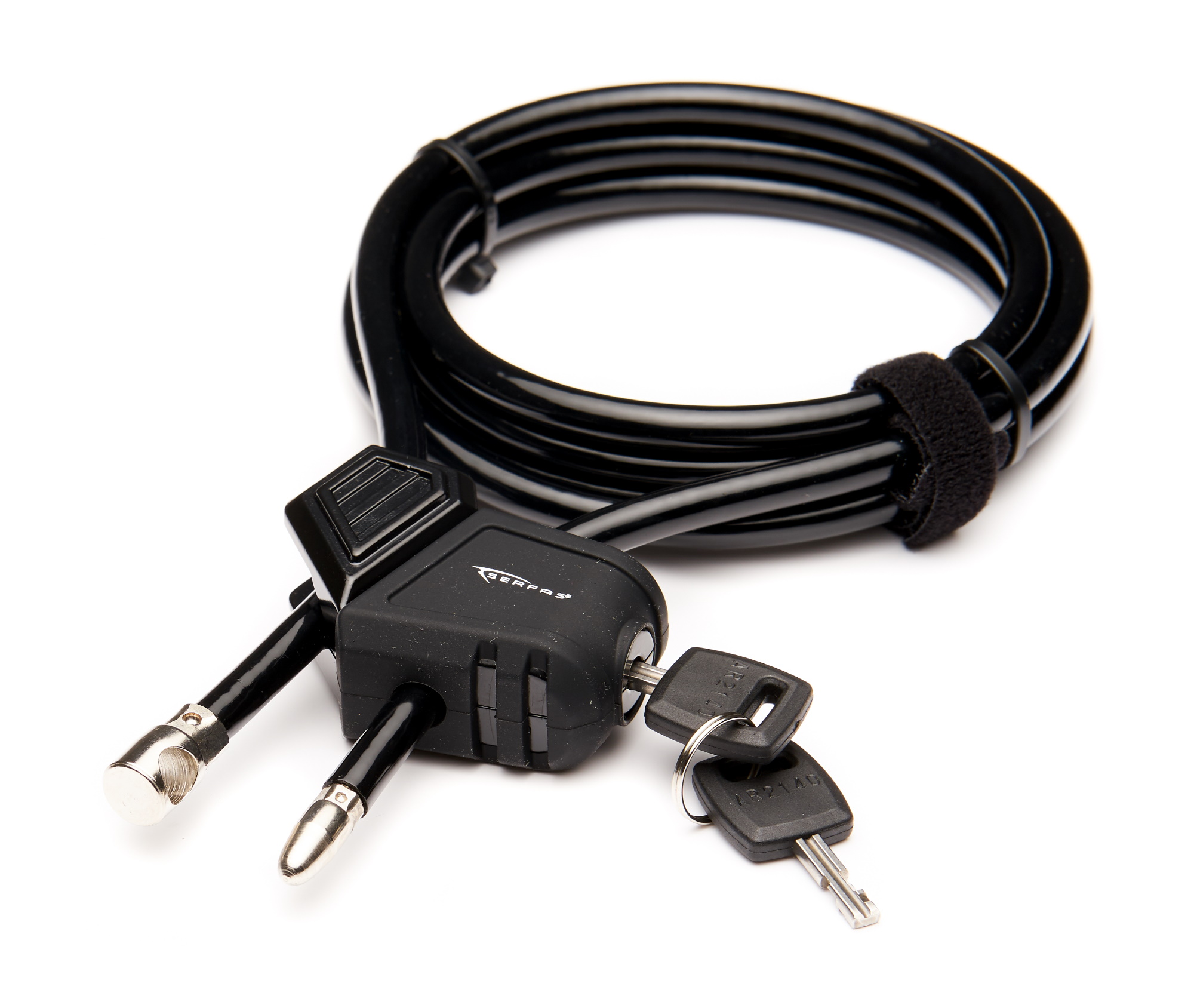 EyezOff Adjustable Cable Lock, Double-Loop Function, 2 Keys, 8mm x ...