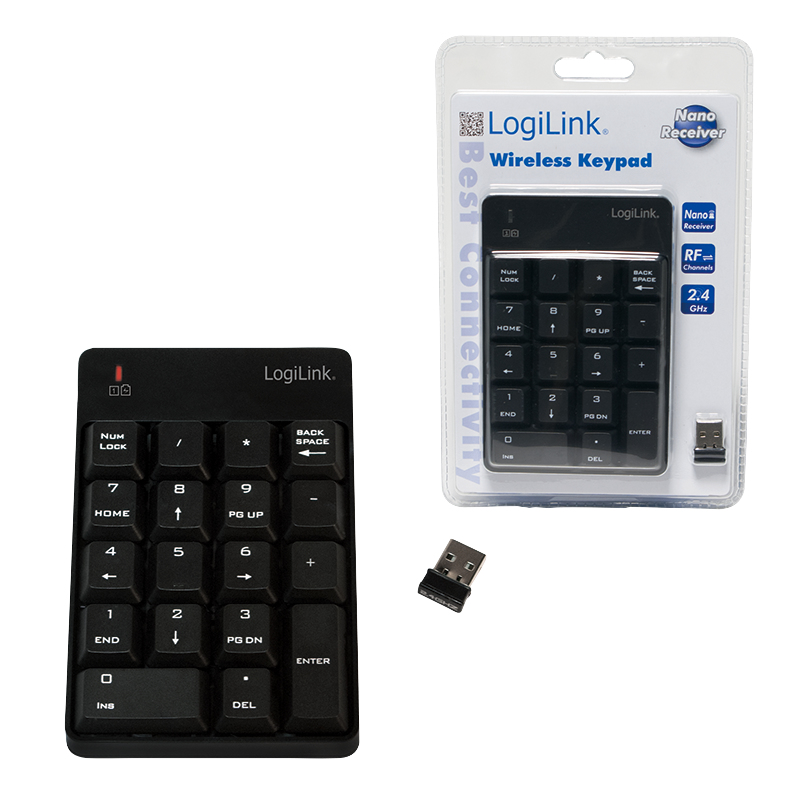 LogiLink ID0120 numeric keypad Laptop RF Wireless Black LogiLink ID0120 numeric keypad Laptop RF Wireless Black
