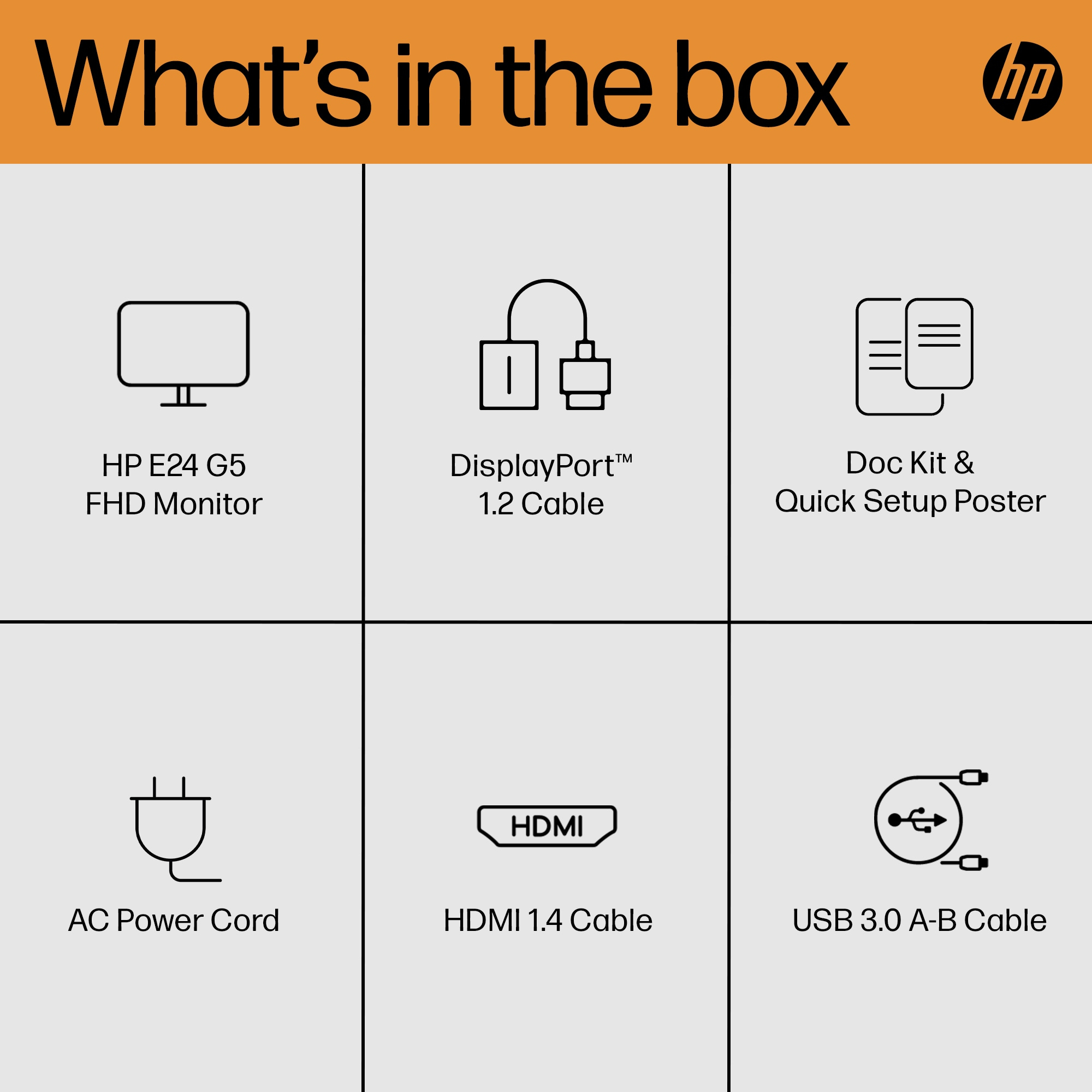 HP E-Series E24 G5 computer monitor 60.5 cm (23.8") 1920 x 1080 pixels ...