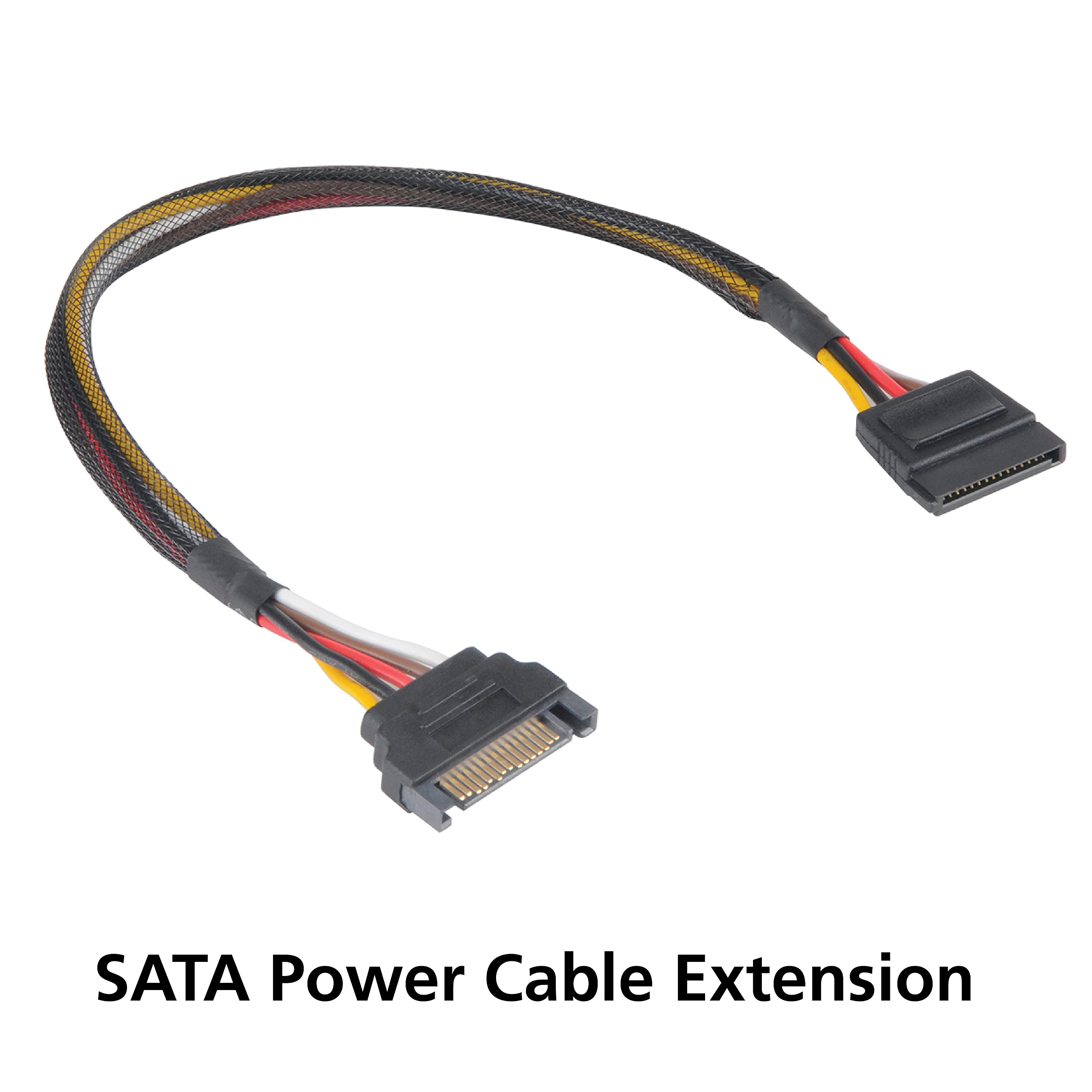 Akasa Sata Power Cable Extension Black 0.3 m