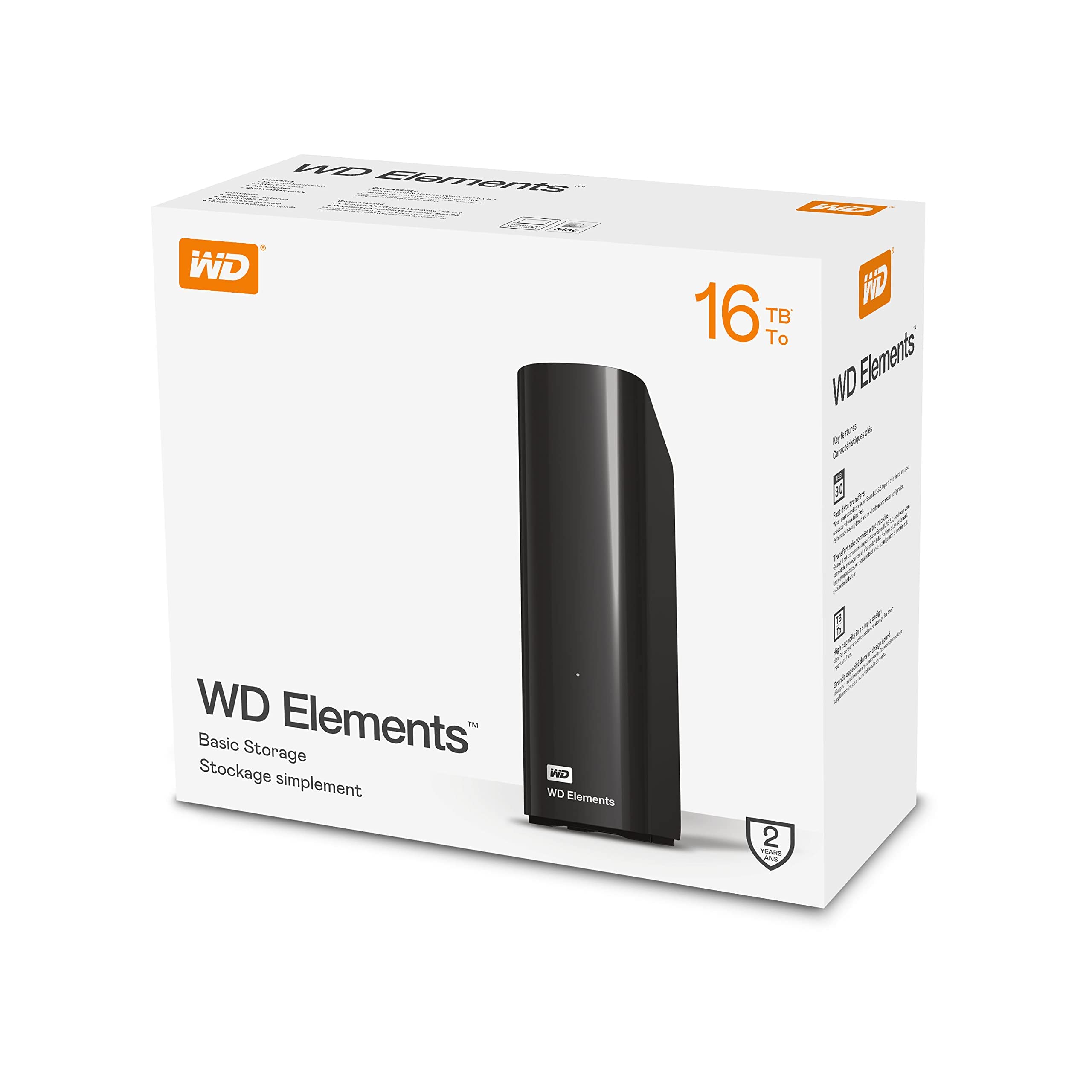 Western Digital WD Elements external hard drive 16 TB Black