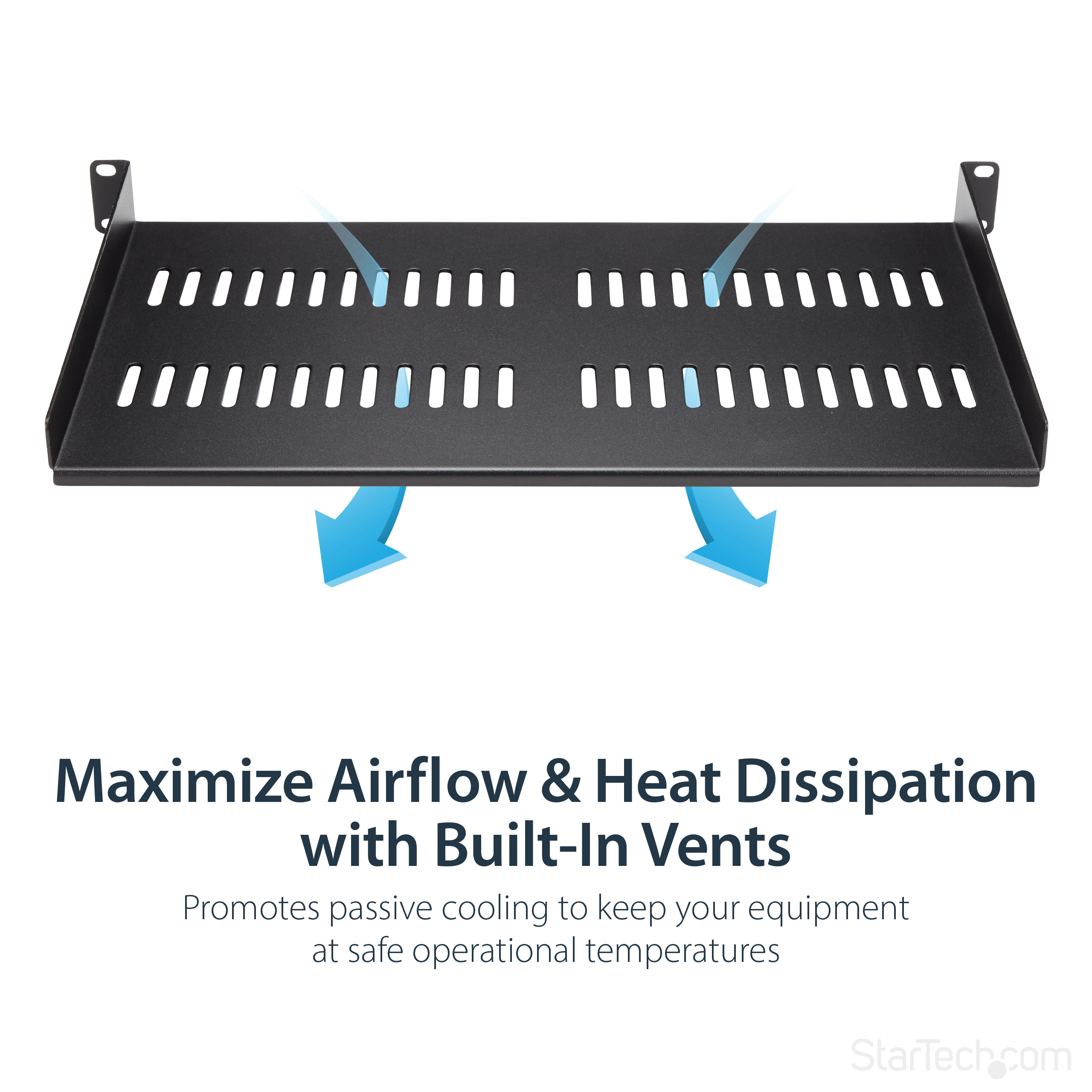 StarTech.com 1U Server Rack Shelf - Universal Vented Rack Mount ...