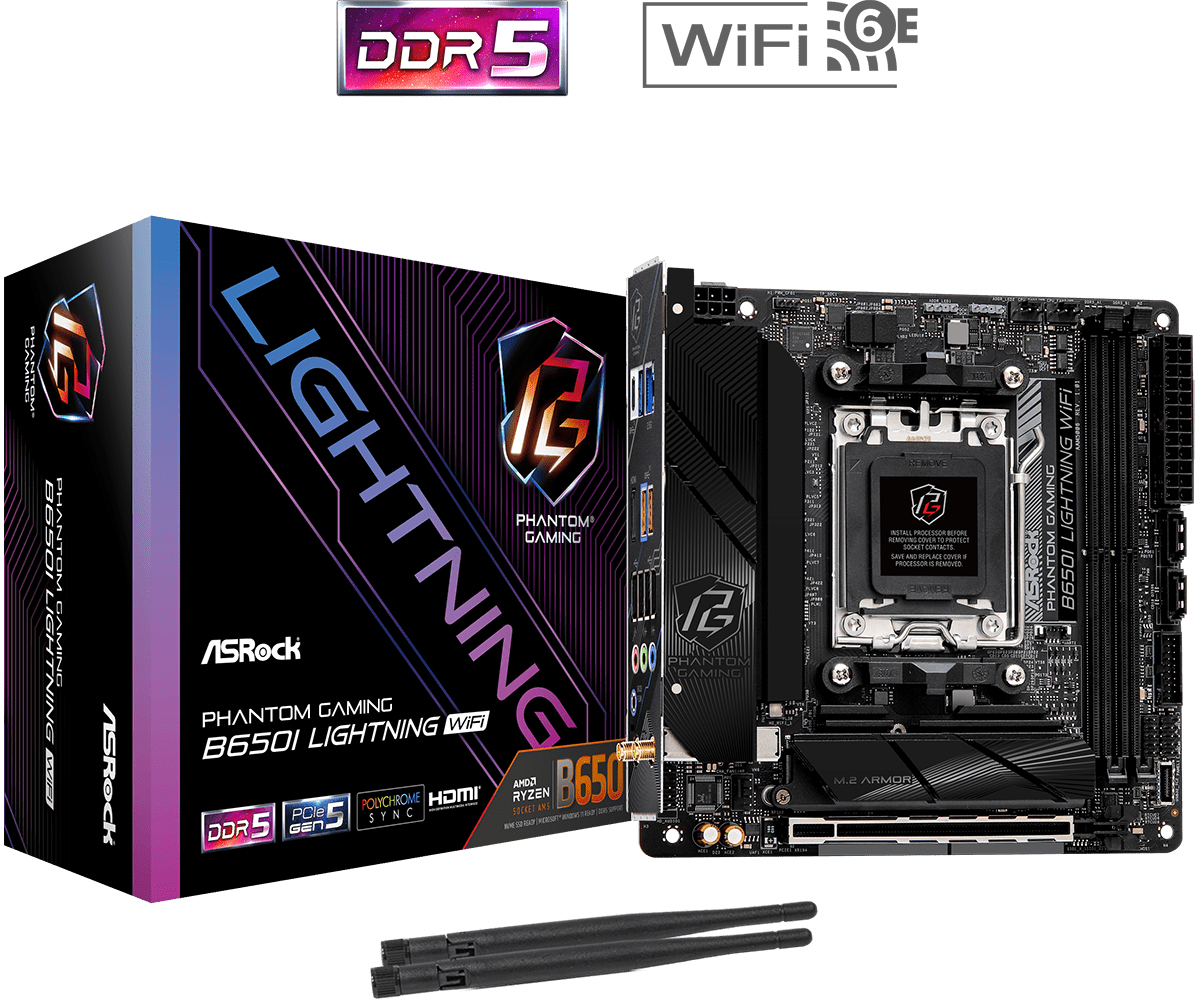 Asrock B650I Lightning WiFi AMD B650 Socket AM5 mini ITX