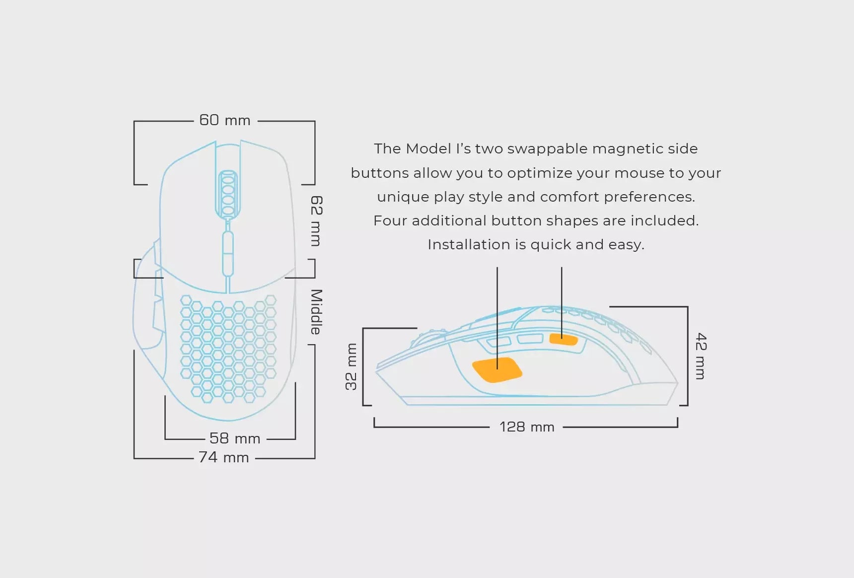 Glorious PC Gaming Race Model I mouse Right-hand USB Type-A Optical ...
