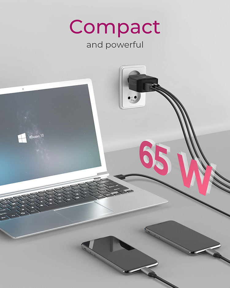 ICY BOX IB-PS103-PD Universal Black AC Fast charging Indoor