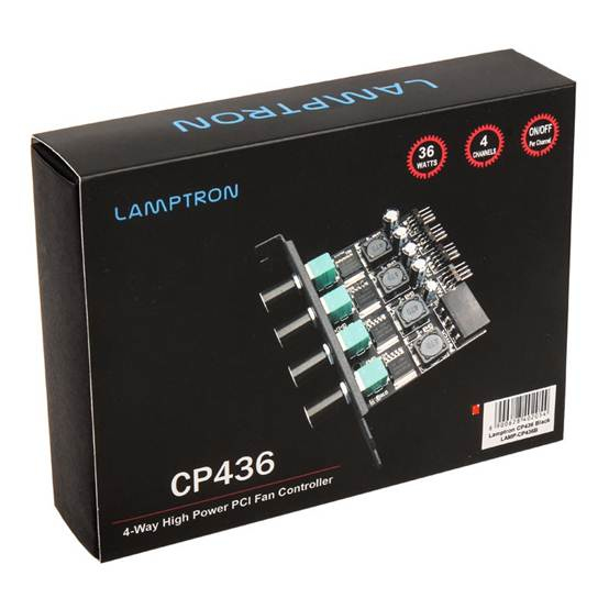 Lamptron CP436 fan speed controller 4 channels Black, Green
