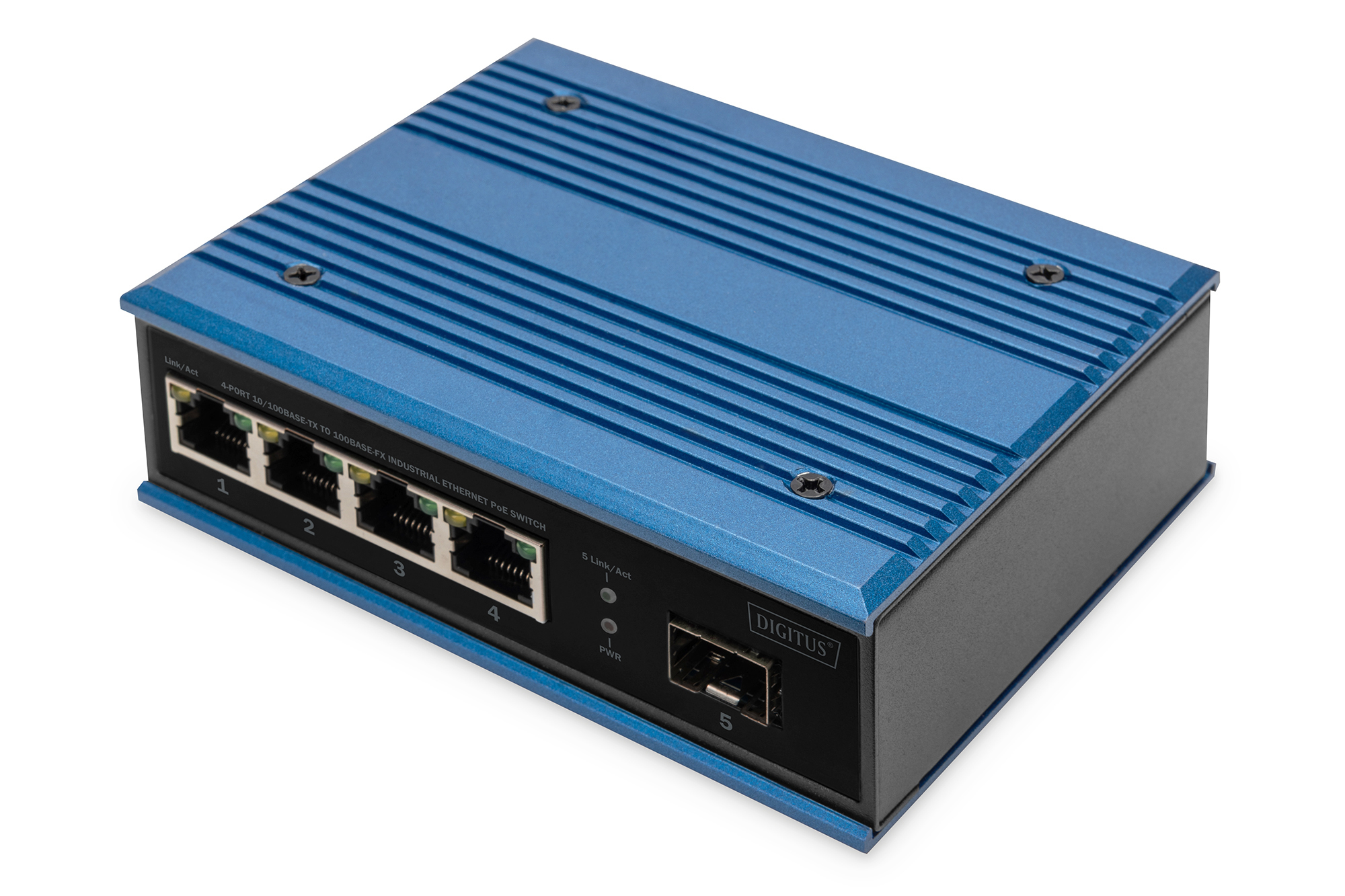 Digitus 4 Port Fast Ethernet Network PoE Switch, Industrial, Unmanaged ...