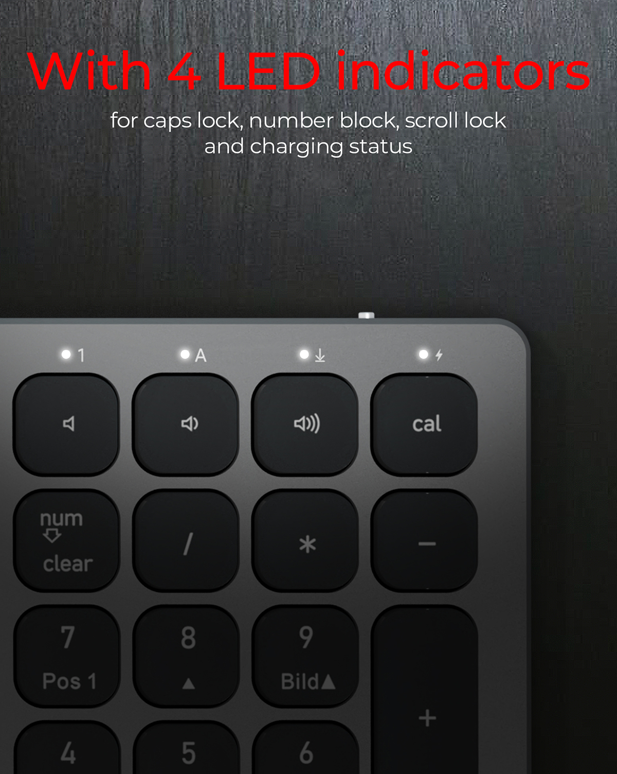 KeySonic KSK-8023BTRF keyboard Bluetooth QWERTZ German Anthracite, Black