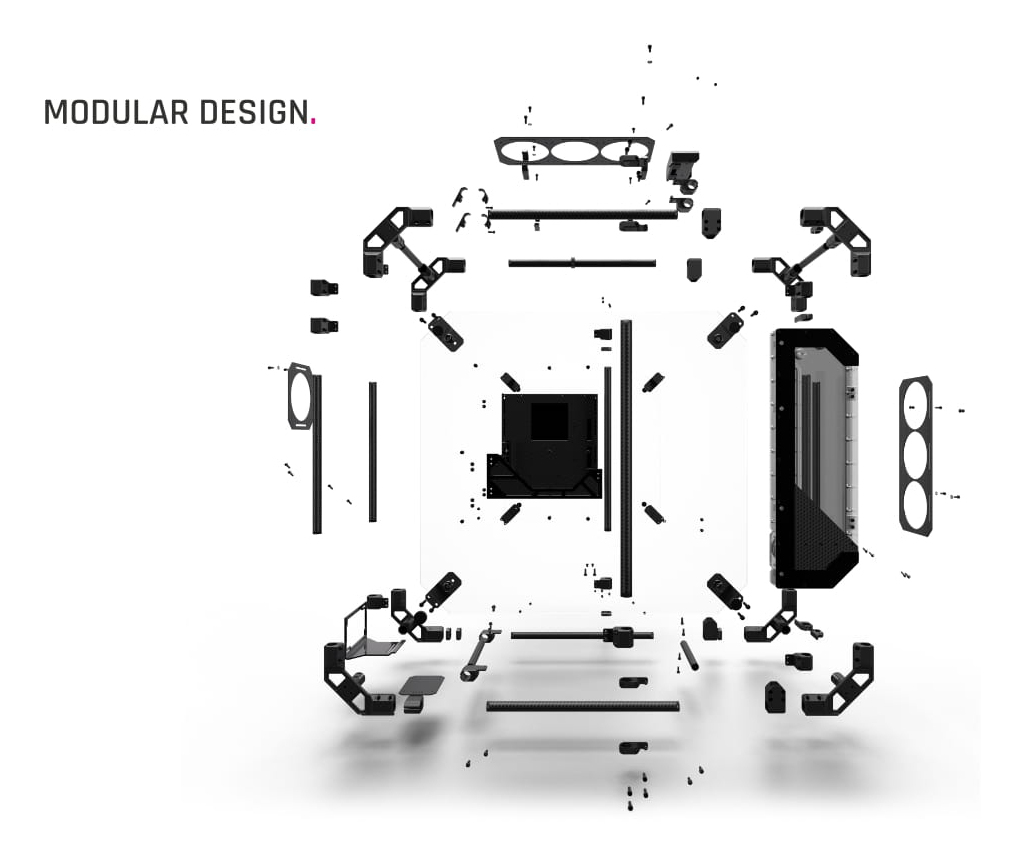 Alphacool Apex Pro Skeleton Full Tower Black, Carbon