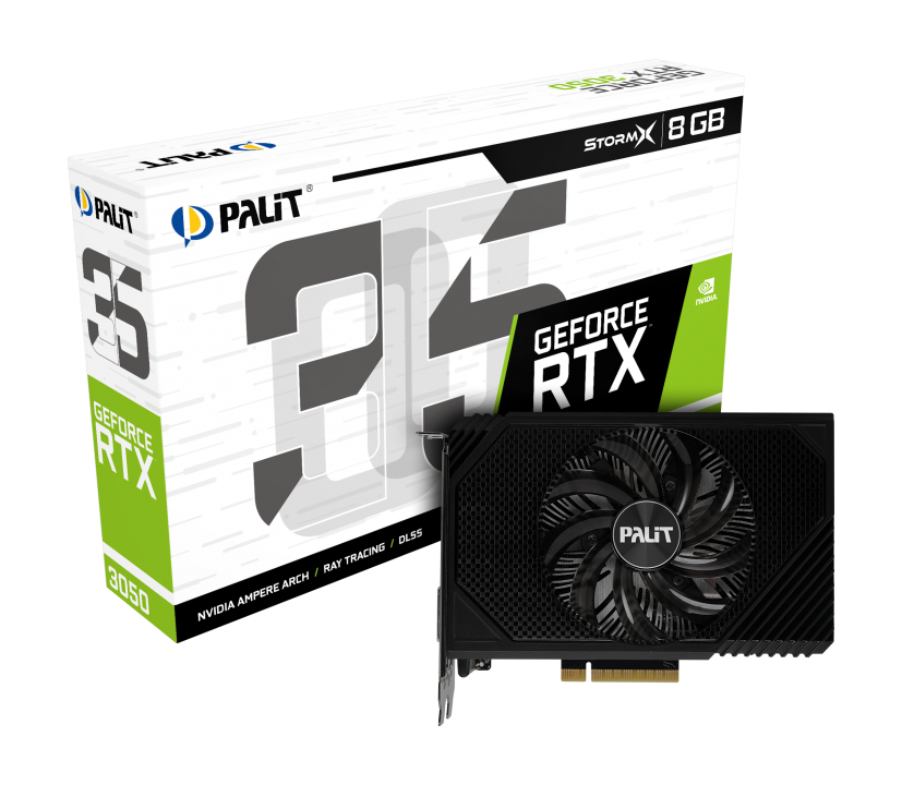 Palit RTX 3050 StormX 8GB GDDR6 1-Fan RGB Graphics Card