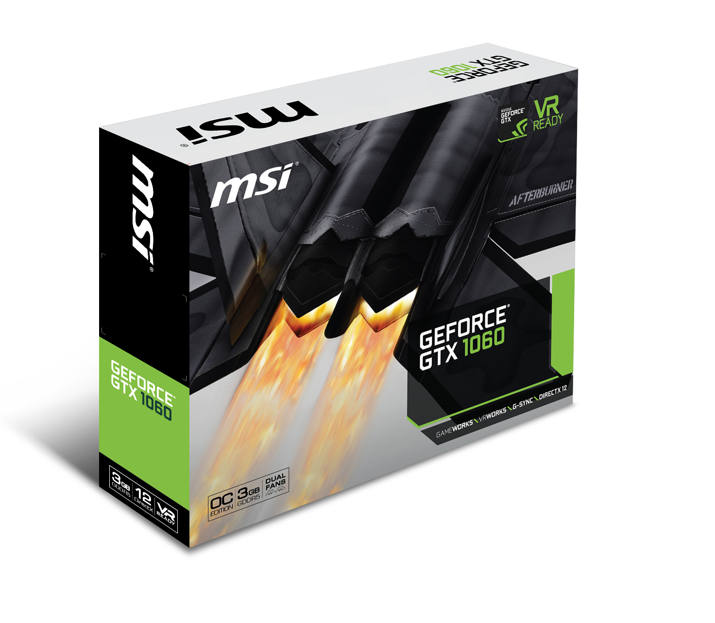 MSI GeForce GTX 1060 3GT OC 3GB GDDR5 Graphics Card