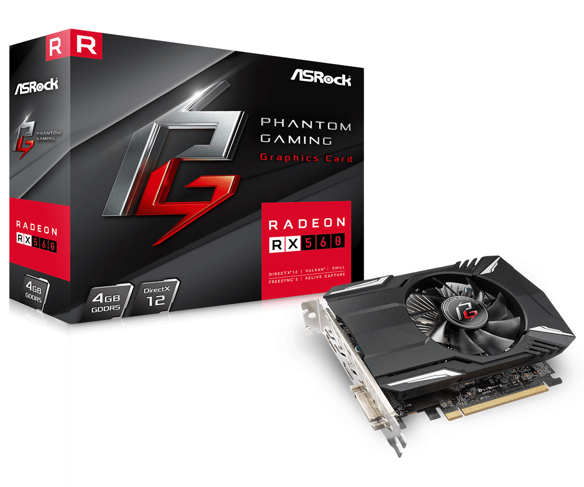 Asrock Phantom GR Gaming AMD Radeon RX 560 GDDR5 Graphics Card