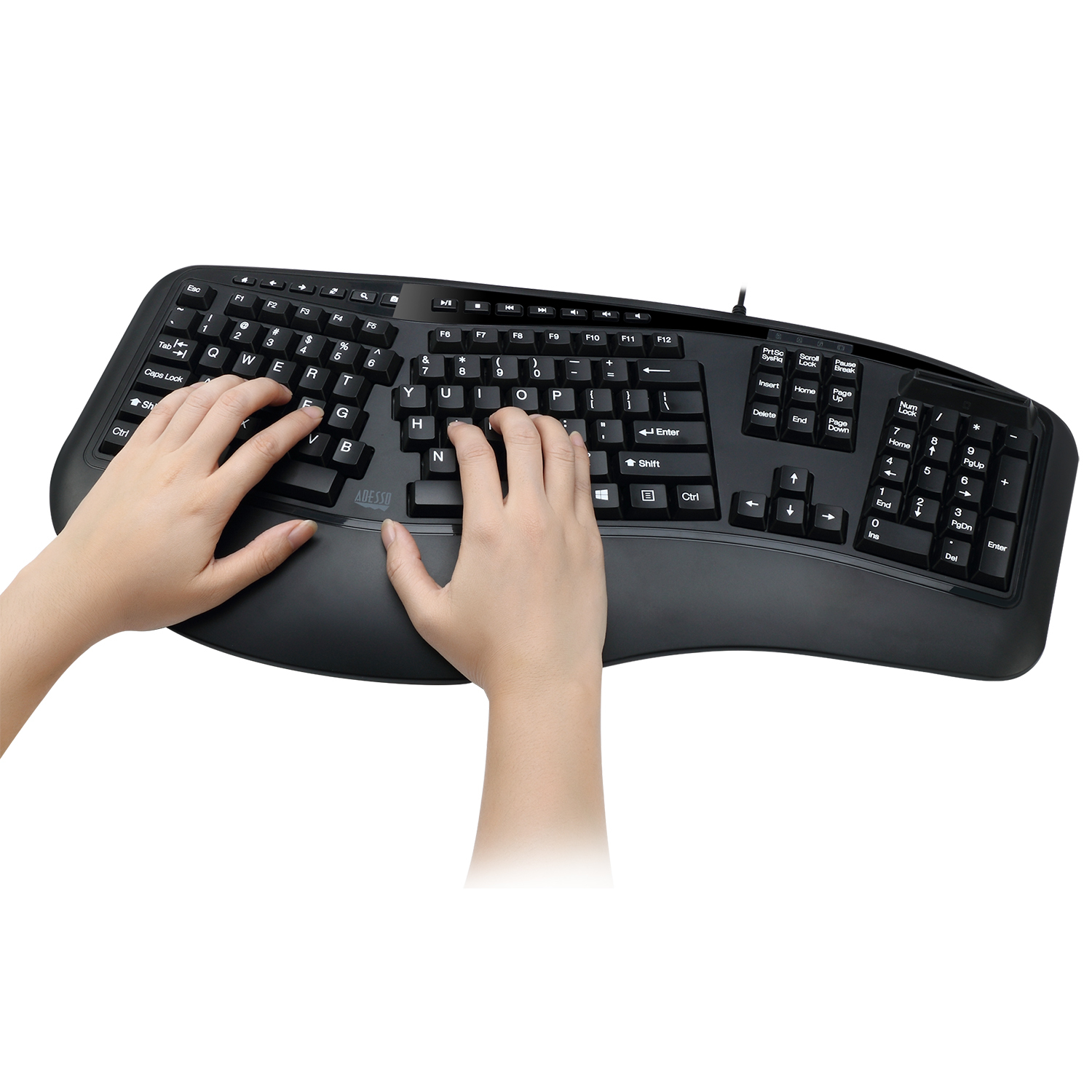 Adesso USB QWERTY Black Keyboard - US International Layout