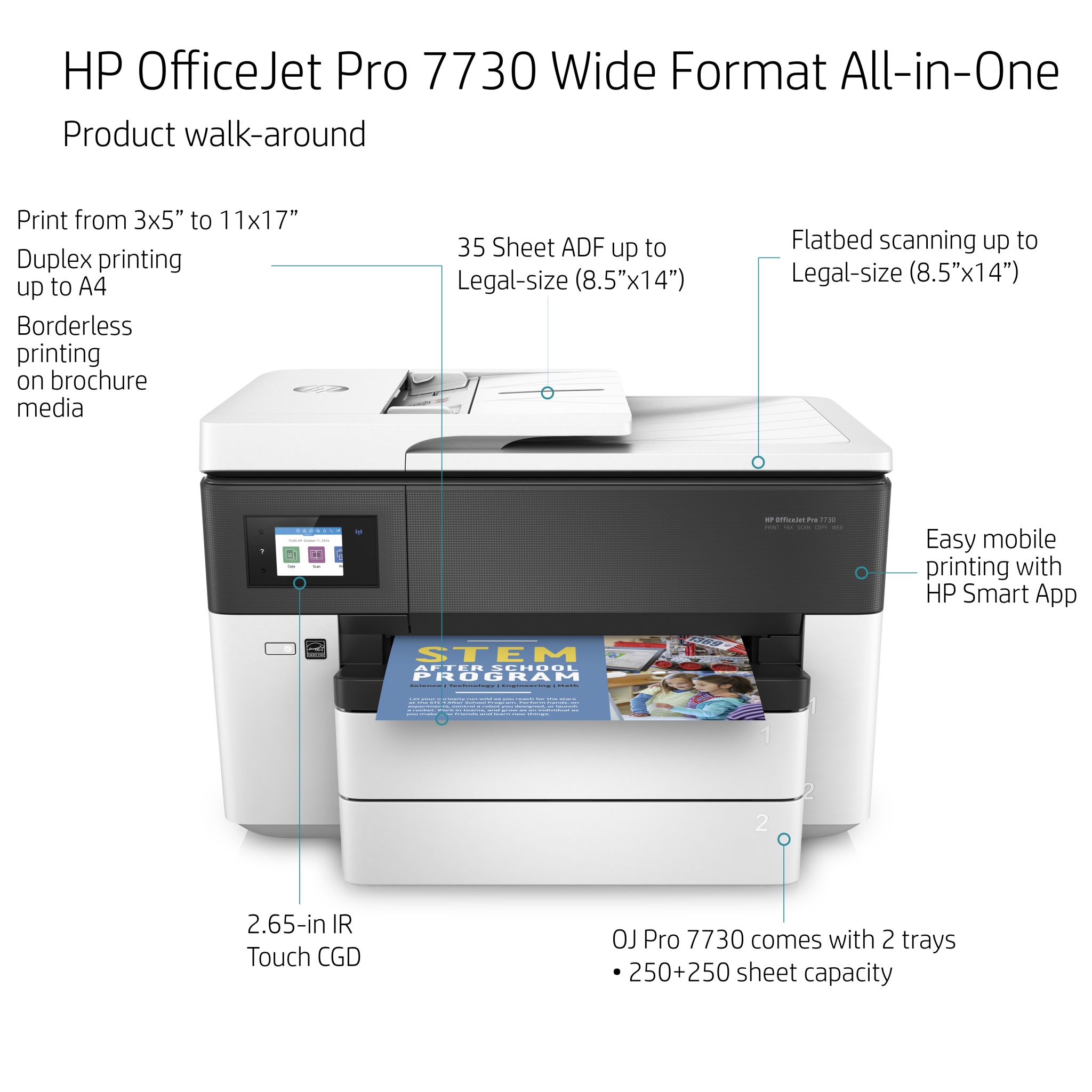 HP Officejet Pro 7730 Wide Format A3 USB2.0 LAN WiFi Multifunctional ...