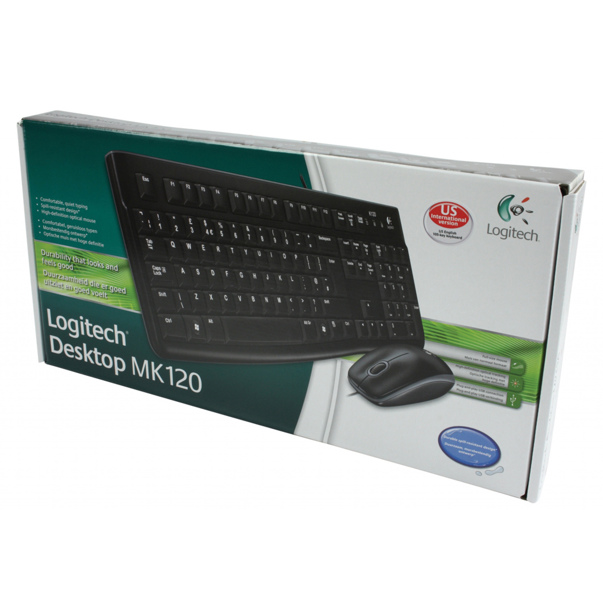 Logitech MK120 Corded Keyboard - International EER Layout