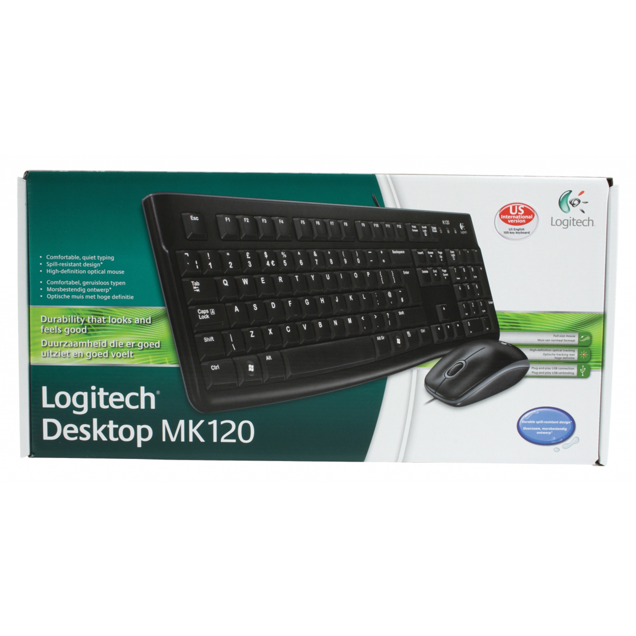 Logitech MK120 Corded Keyboard - International EER Layout