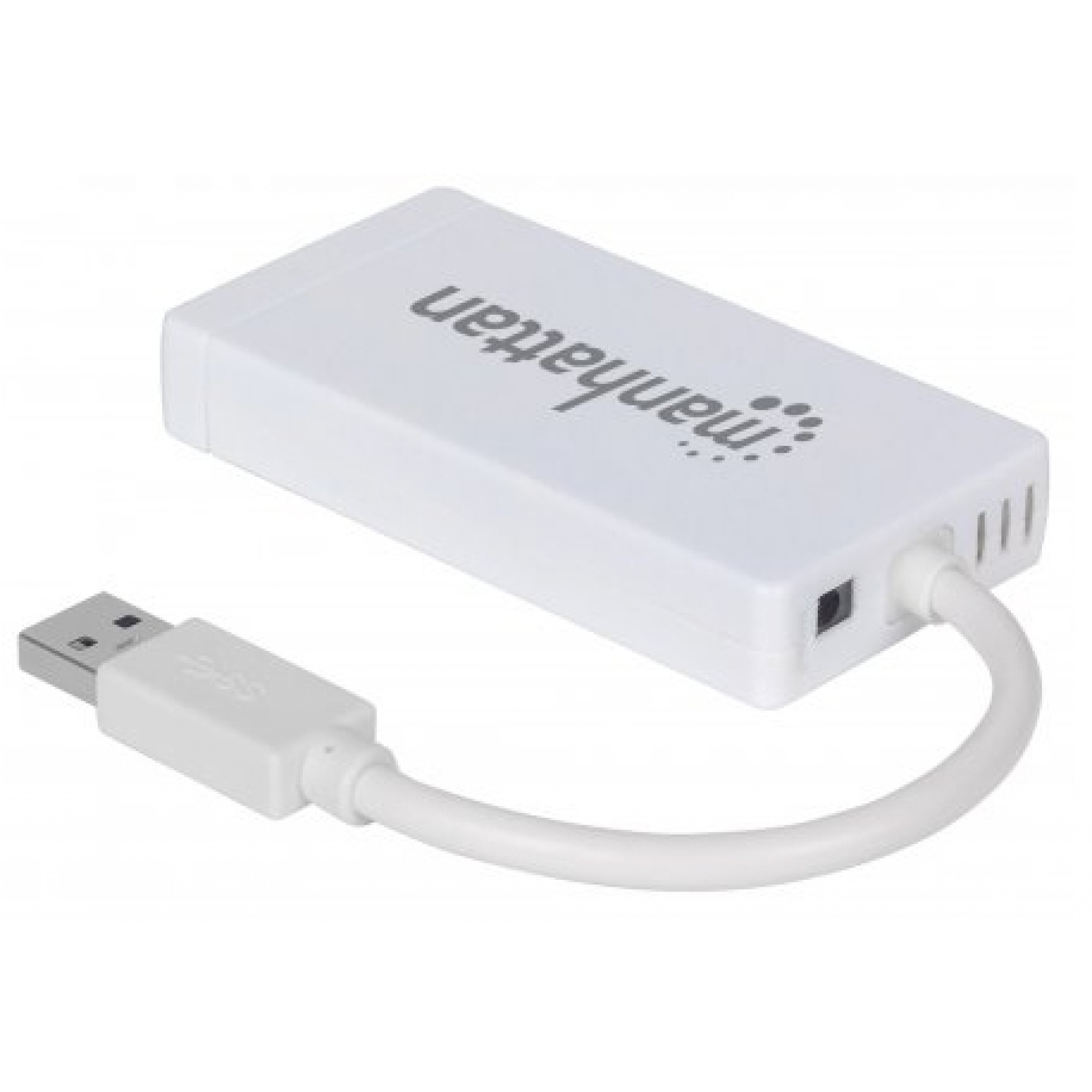 Manhattan 3-Port USB3.0 Type A SuperSpeed Hub With RJ45 Gigabit ...