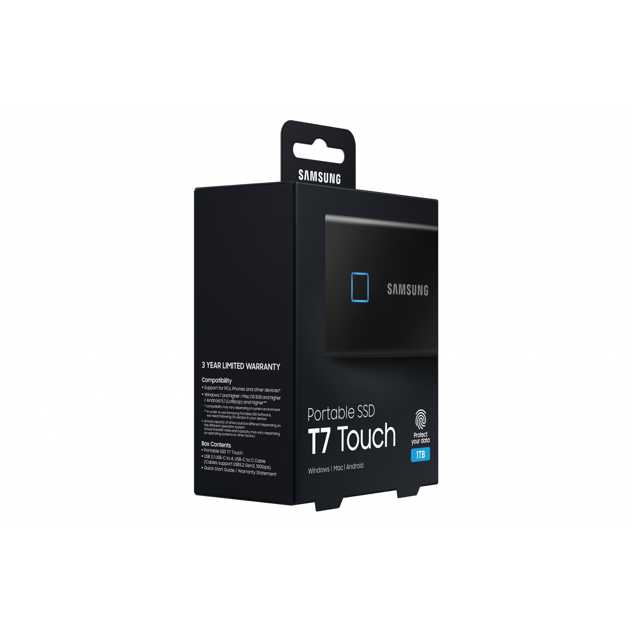 1TB Samsung T7 USB3.2 Portable Solid State Drive - Black