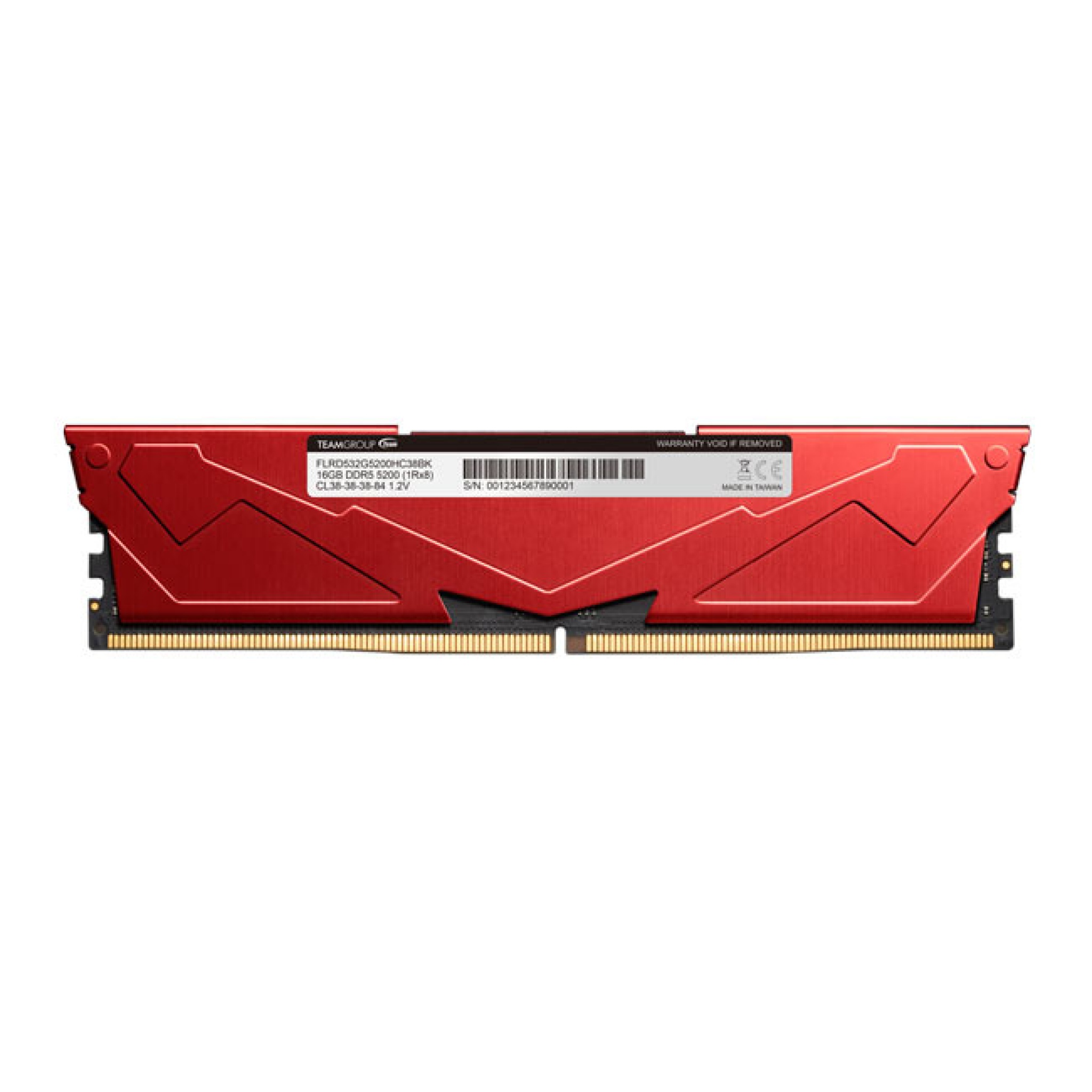 32GB Team Group Vulcan DDR5 4800MHz Dual Memory Kit (2 x 16GB) - Red