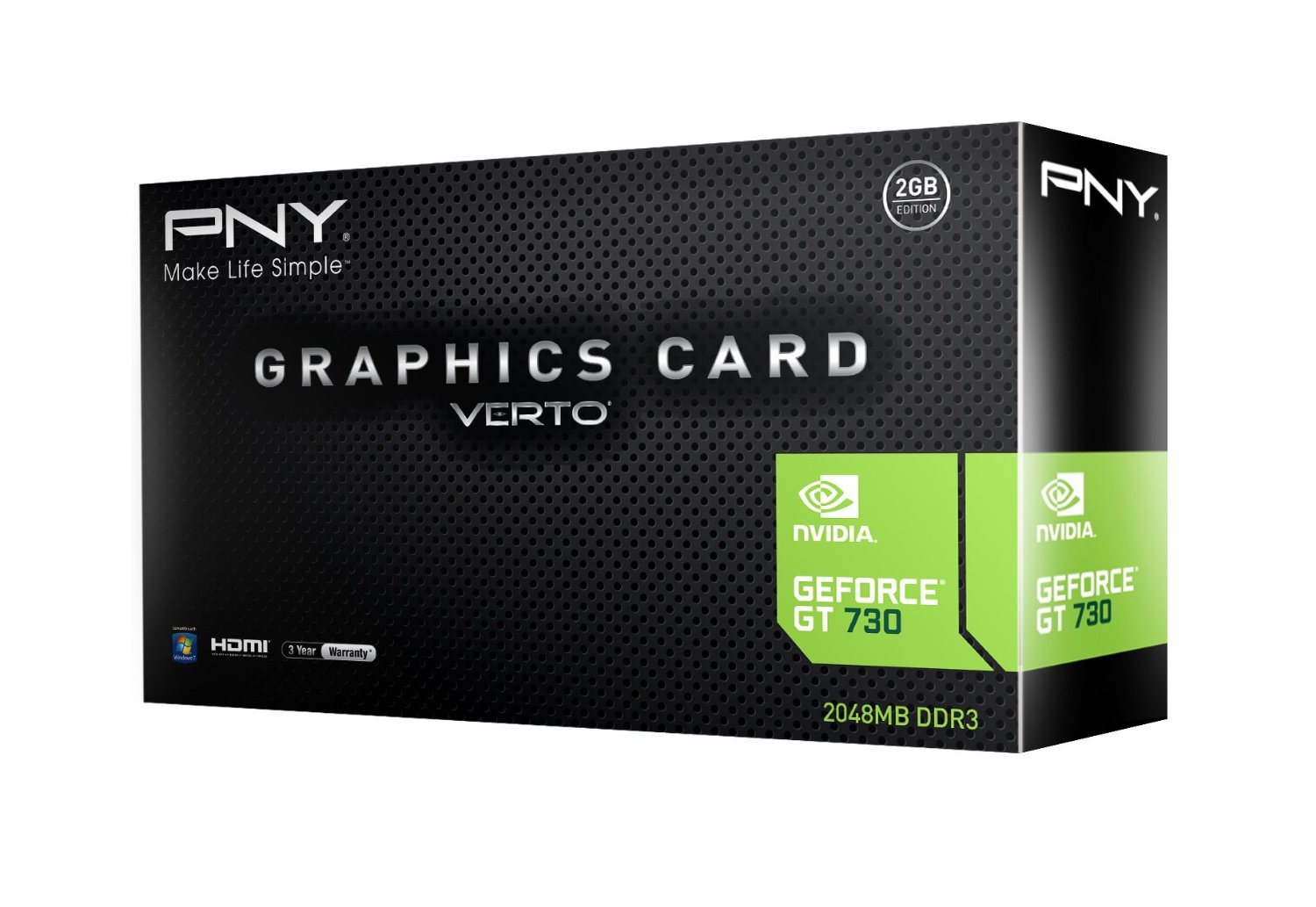 PNY VCGGT7302D3LXPB GeForce GT 730 2GB GDDR3 Graphics Card