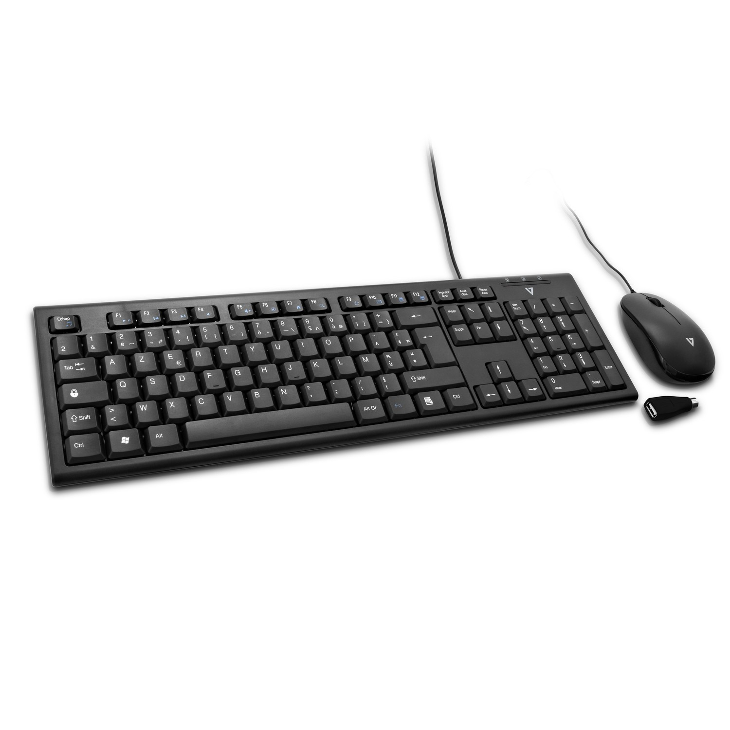 V7 USB Wired QWERTZ Keyboard and Mouse - German Layout